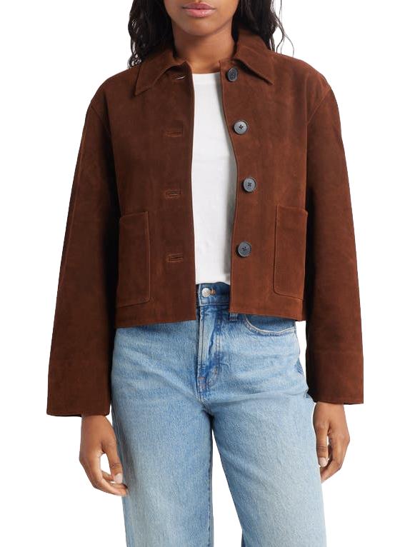 MADEWELL Boxy Crop Suede Jacket